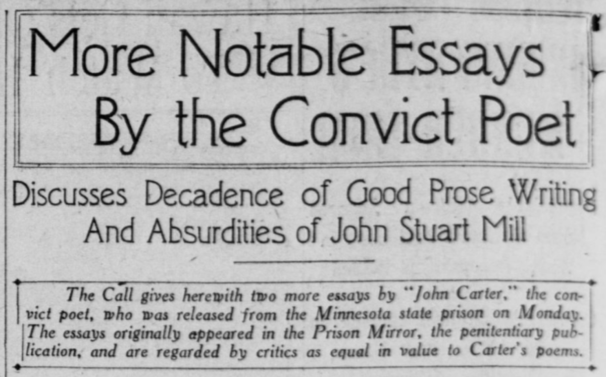 John Carter of Minnesota: The “Convict Poet” Who Won His Freedom ...